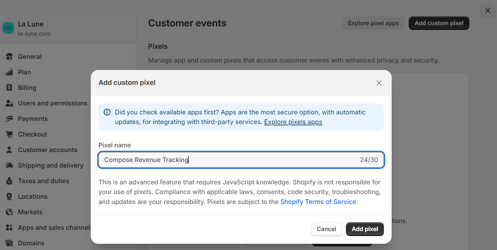 Adding the Compose Snippet to a Shopify Store – Compose Support